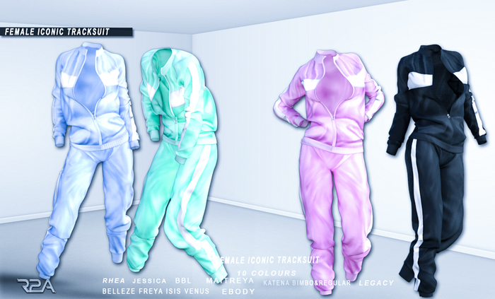 Second Life Marketplace - R2A FEMALE ICONIC TRACKSUIT W/HUD