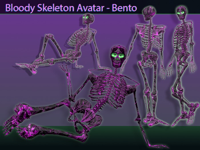 Second Life Marketplace - Bloody Skeleton Avatar Magenta - Bento