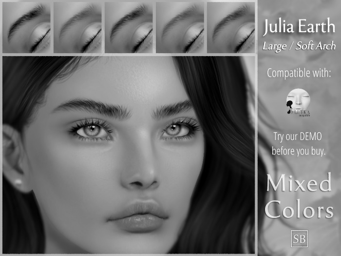 Second Life Marketplace - Eyebrows, Lelutka: JuliaEarth.Large.SoftArch DEMO