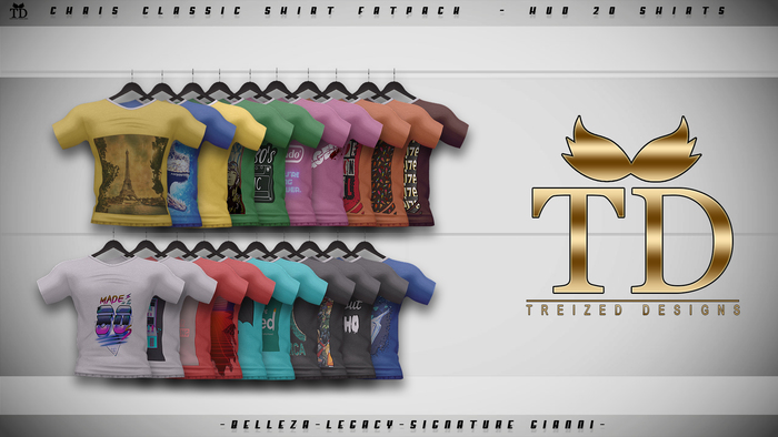 Second Life Marketplace - "TD" - Chris Classic Shirt - FATPACK 20 SHIRTS