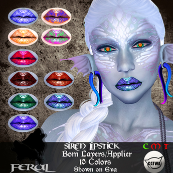 Second Life Marketplace - .:Feral - Siren Lipstick