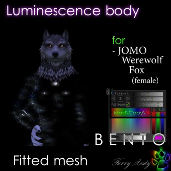 Second Life Marketplace - DEMO Furry Andy - Luminescence Body Jomo Fox ...