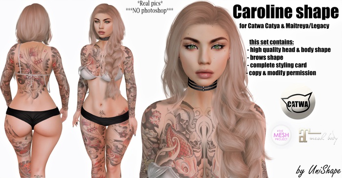 Second Life Marketplace - Caroline shape for Catwa Catya & Legacy/Maitreya*UniShape*