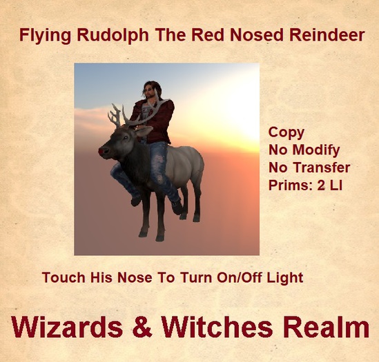 Second Life Marketplace - Flying Rudolph The Red Nosed Reindeer Box