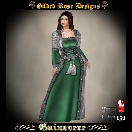 Second Life Marketplace - ~Gilded Rose Designs~ Guinevere Medieval Gown ...