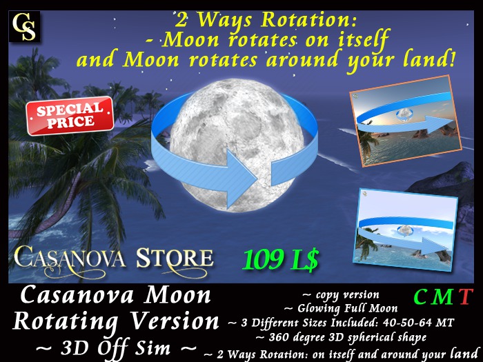 Second Life Marketplace - ★ SUPER PROMO ★ Casanova Mesh Off Sim Moon 3D ...