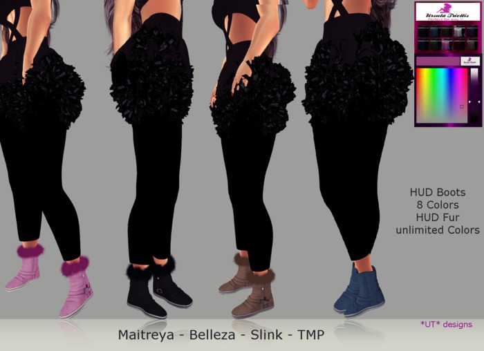 Second Life Marketplace 0006163 Mesh Winter Ankle Boots Fatpack
