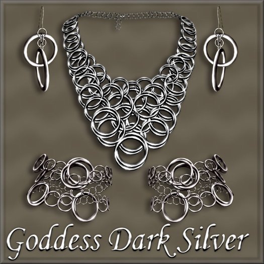 Second Life Marketplace - Goddess Dark Silver jewelry set