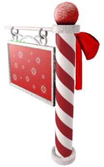 Second Life Marketplace - Tams - Candy Cane Sign Post - Santa is Watching