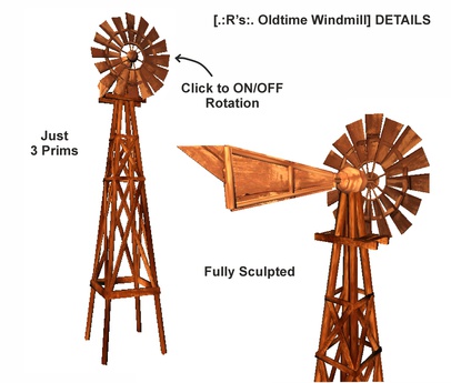 Second Life Marketplace - [.:R's:.] Oldtime Windmill