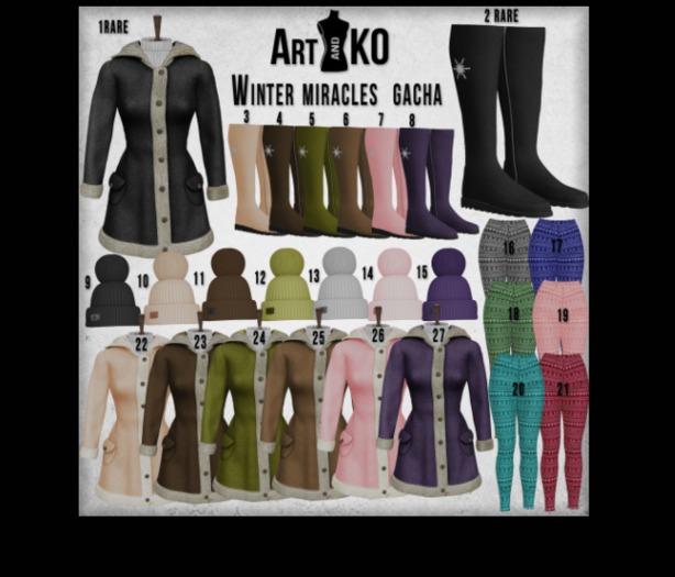 Second Life Marketplace - 18 Art&KO - Winter miracles GACHA - Green ...