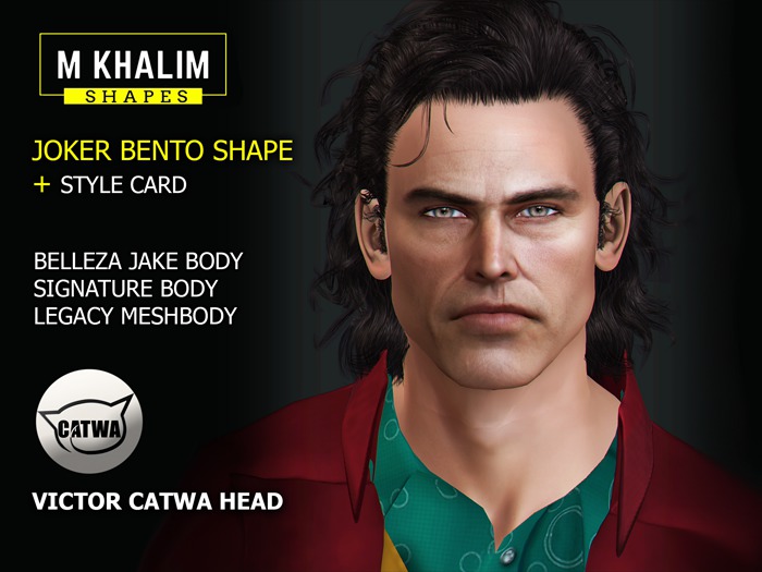 Second Life Marketplace - Joker Bento Male Shape for Victor Catwa Head ...