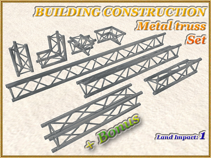 Second Life Marketplace - BUILDING CONSTRUCTION Metal truss Set