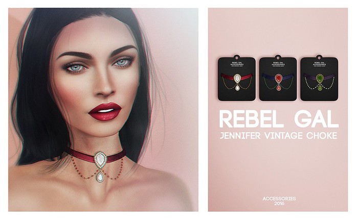 Second Life Marketplace Rebel Gal Jennifer Vintage Choker Fatpack