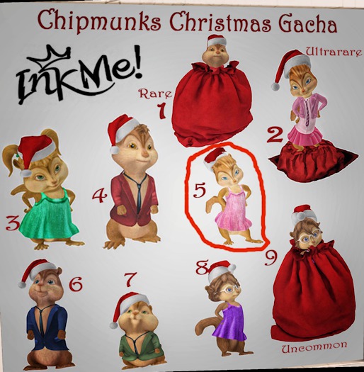 Second Life Marketplace - Inkme Chipmunks Christmas gacha 5 (Boxed)