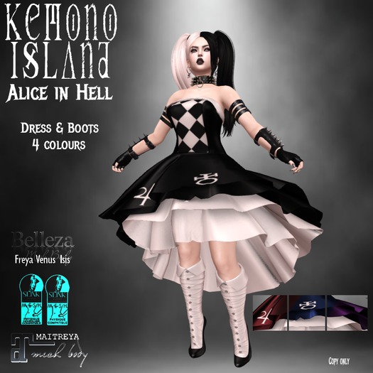 Second Life Marketplace - Kemono Island - Alice in Hell outfit