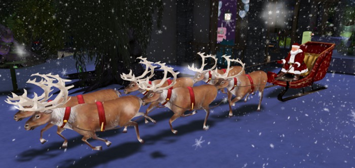 Second Life Marketplace - sleigh and Santa Claus 6 Reindeer
