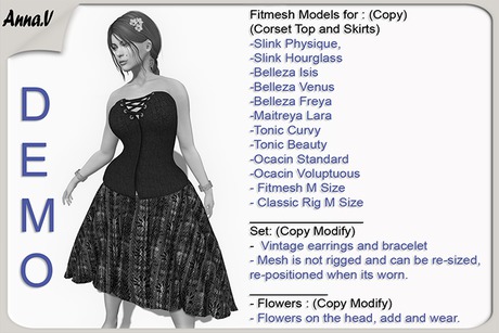 Second Life Marketplace - Anna.V _Outfit Costume gypsy_ Mariska_DEMO ...