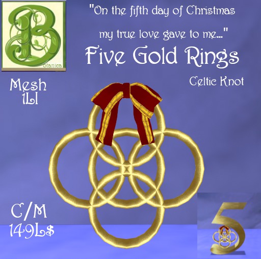 Second Life Marketplace - 5 Gold Rings in a Celtic, 12 Days of ...