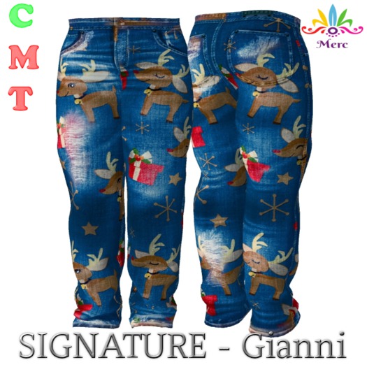 Second Life Marketplace - Merc - Jeans - Blue Reindeer Christmas ...