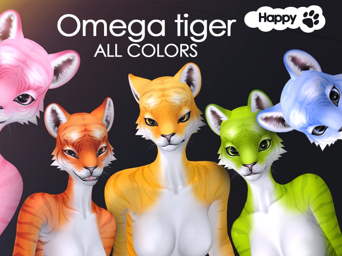 Second Life Marketplace - Happy Paw - Omega tiger ALL COLORS