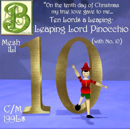 Second Life Marketplace - Leaping Lord Pinocchio, 12 Days of Christmas ...