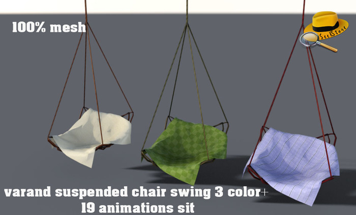 Second Life Marketplace - *Seek* varand suspended chair swing 3 color ...