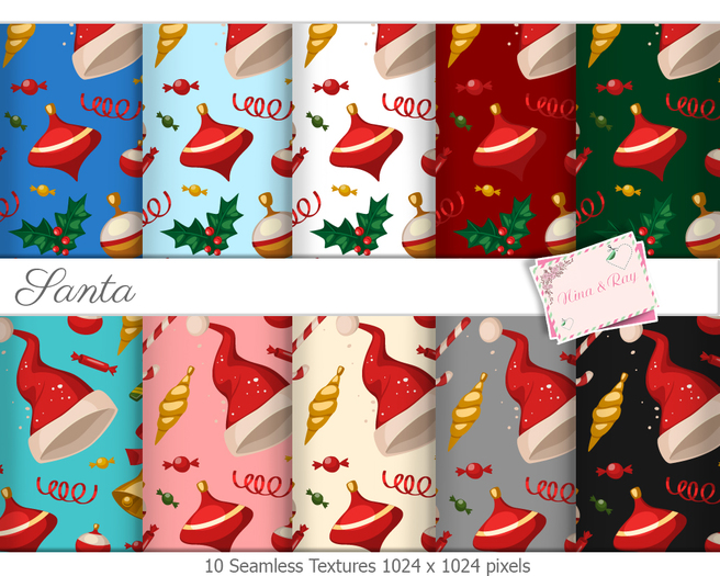 Second Life Marketplace - Santa Christmas - 10 Textures Seamless - NINA ...