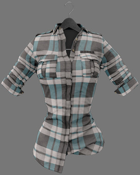 Second Life Marketplace - VINYL - Fife Military Shirt Pak PLAID DEMO