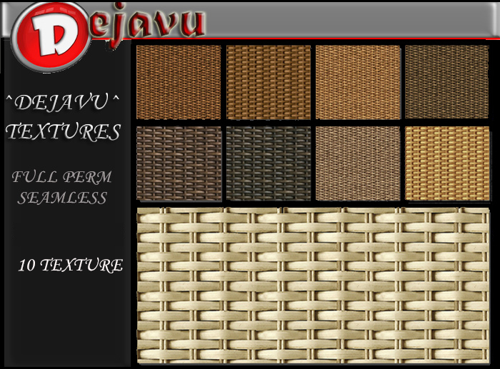 Second Life Marketplace - ^Dejavu^10 Full Perm Wicker-Rattan Textures