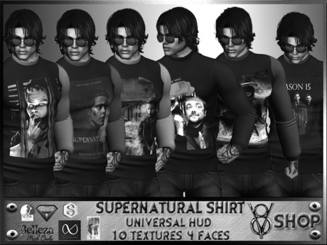 Second Life Marketplace - +DEMO+V8 SHOP-SUPERNATURAL SHIRT UNIVERSAL HUD+