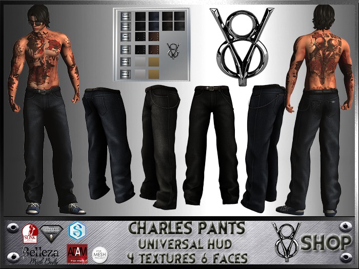 Second Life Marketplace - +V8 SHOP+ CHARLES PANTS UNIVERSAL HUD
