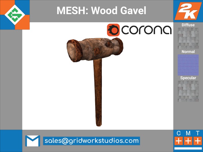 Second Life Marketplace - MESH: Wood Gavel