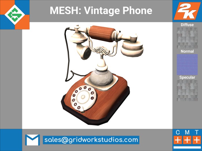 Second Life Marketplace - MESH: Vintage Phone