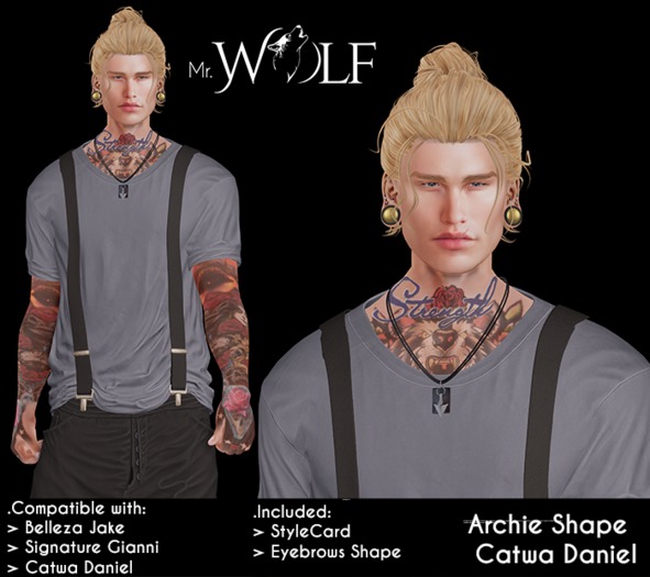 Second Life Marketplace - Mr. Wolf - Archie Shape For Catwa Daniel ...