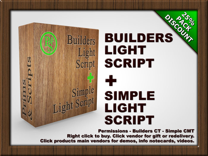 Second Life Marketplace - Prims & Scripts Pack Builders Light + Simple ...