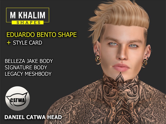 Second Life Marketplace - EDUARDO BENTO MALE SHAPE FOR DANIEL CATWA ...