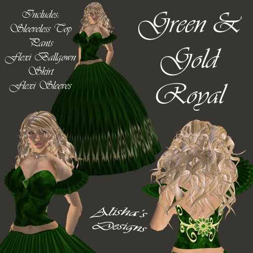 Second Life Marketplace - Green & Gold Royal