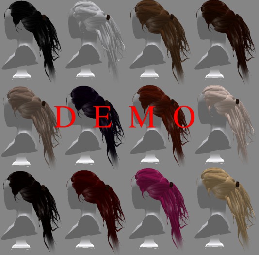 Second Life Marketplace - Long Hairs Open & Ponytail D E M O