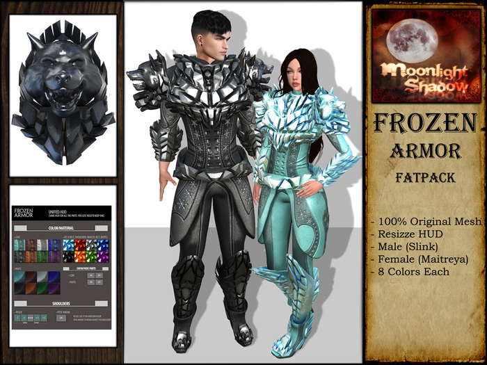 Second Life Marketplace - "Moon_Sha" Frozen Armor - FATPACK (Boxed)