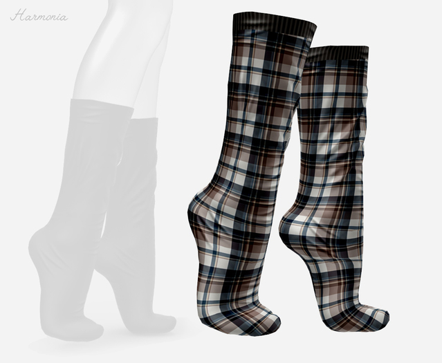 Second Life Marketplace - ** Harmonia Original Mesh Dark Checkered Socks - Maitreya Legacy ...