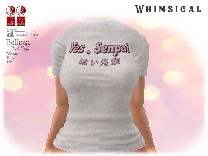 Second Life Marketplace - [Whimsical] Girl's Mesh Shirt - Yes Senpai