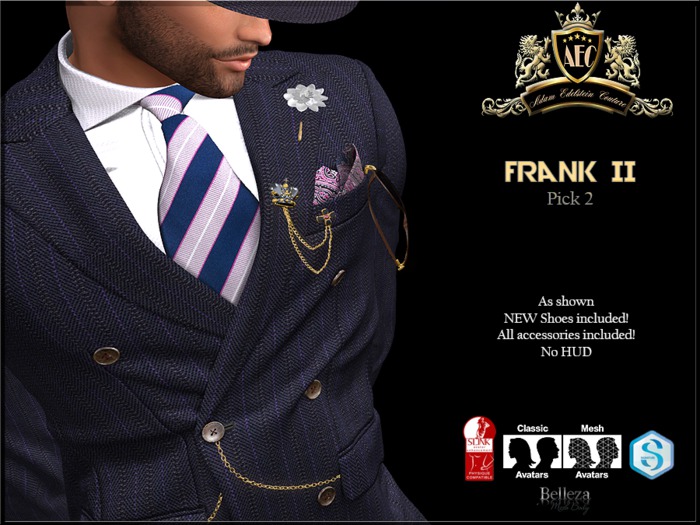 Second Life Marketplace - !AEC! Frank II - Double Breasted Suit Outfit ...