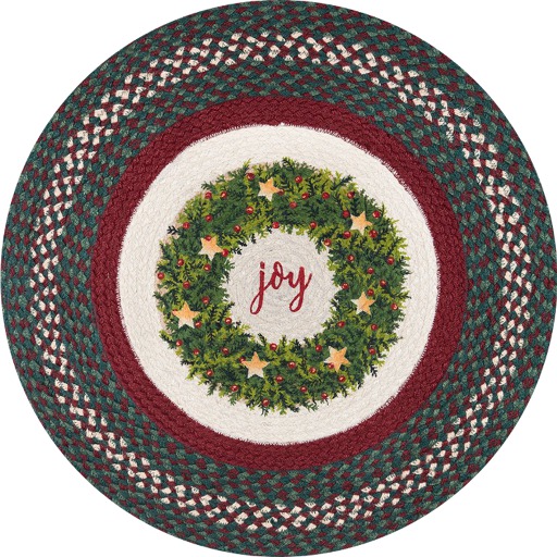 Second Life Marketplace - Rug - Christmas Joy Wreath - Jute - Round (MESH)