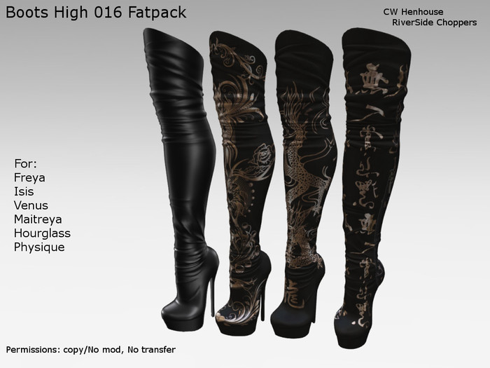 Second Life Marketplace - [CW] -Boots High 016 Fatpack -BOX