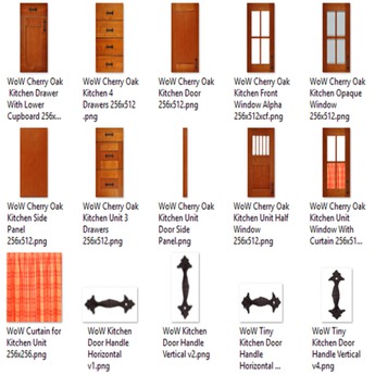 Second Life Marketplace - WoW 15 Cherry Oak Kitchen Unit Textures