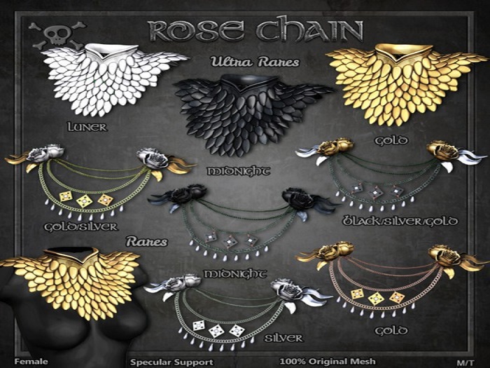 Second Life Marketplace - [The Forge] Rose Chain, Black -BBOX