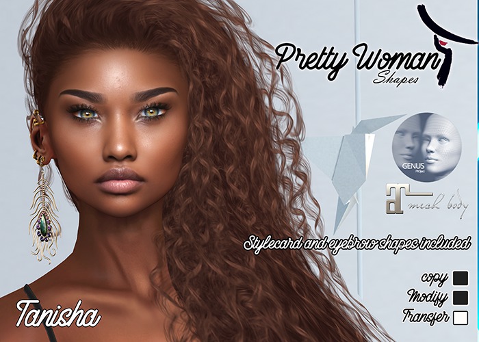 Second Life Marketplace - Pretty Woman Tanisha Shape Genus Classic Face