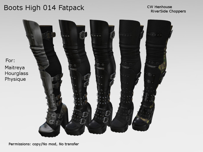 Second Life Marketplace - [CW] -Boots High 014 Fatpack-BOX