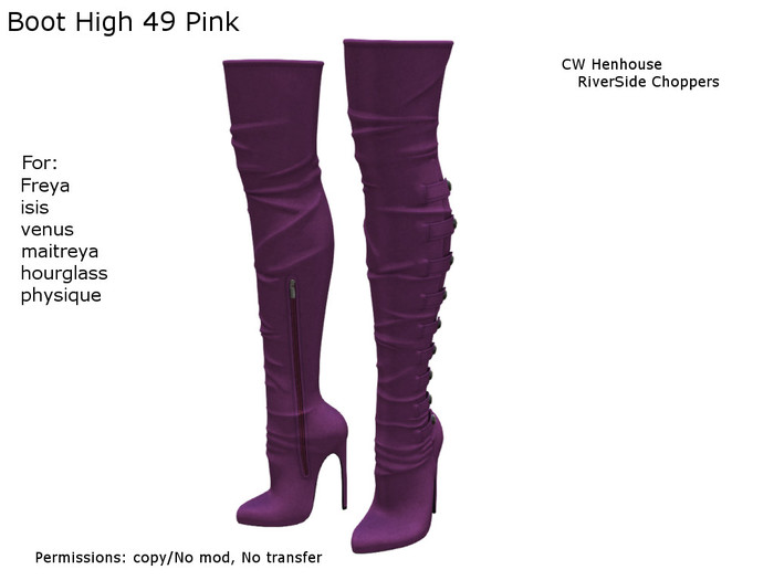Second Life Marketplace - [CW] -Boot High 49 Pink -BOX